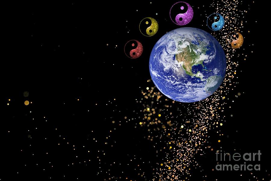 Planet earth with yin yang symbol Photograph by Olga Rubio Manzano - Pixels