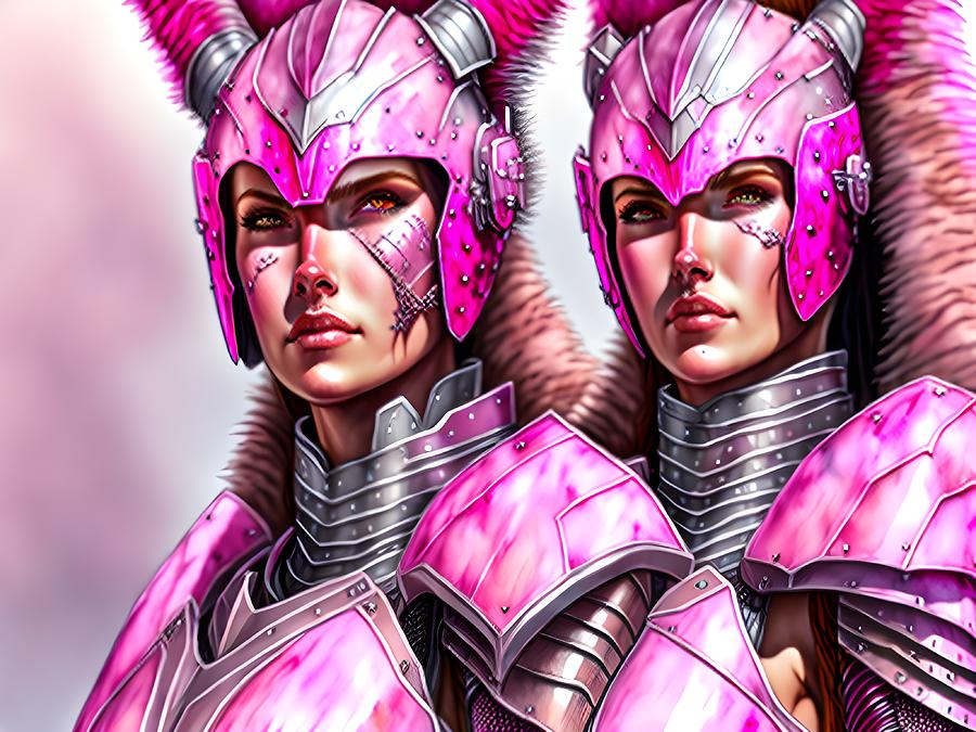 Woman in Pink Armor, Generative AI Illustration Digital Art by Miroslav ...