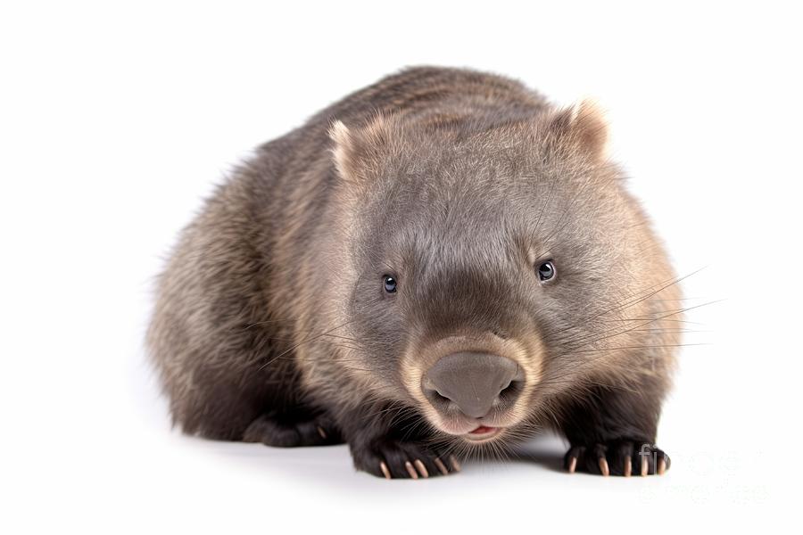 Wombat Isolated On White Background Digital Art by Benny Marty - Fine ...