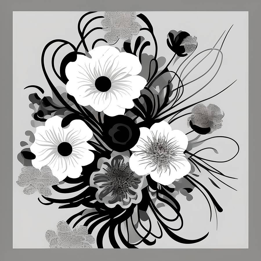 Abstract Floral Design, Generative AI Illustration Digital Art by ...