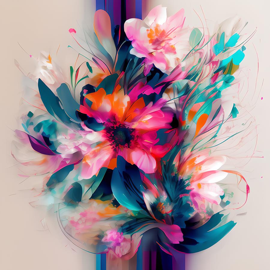 Abstract Floral Design, Generative AI Illustration Digital Art by ...