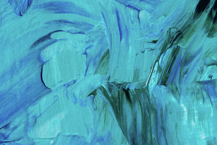 Abstract painting blue background. A fragment of an art painting ...
