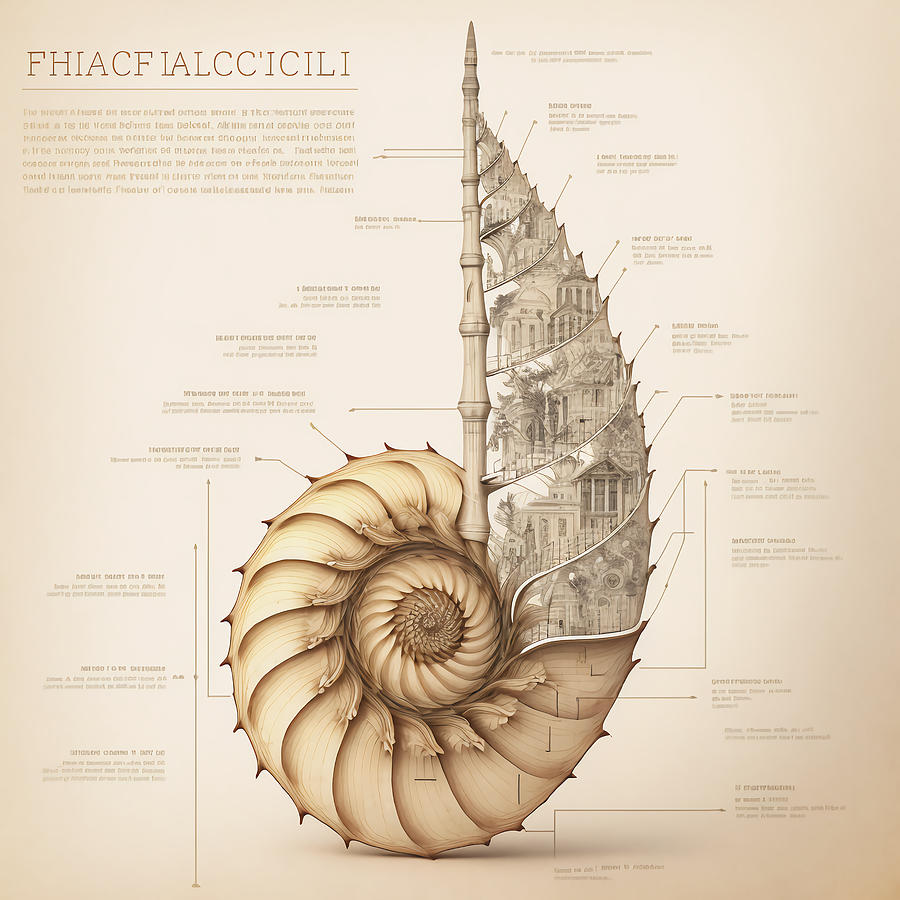 Hand Drawn Sacred Fibonacci Sequence Drawing By Ragana Design Pixels