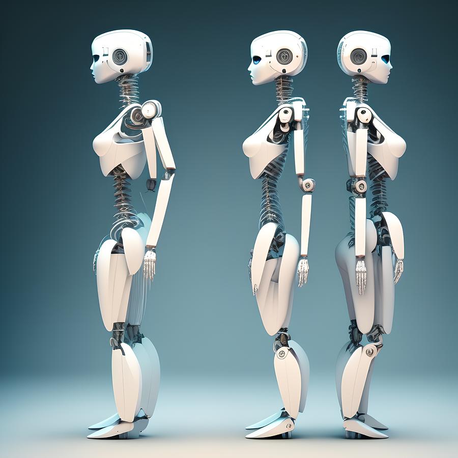 Humanoid Robot, Generative AI Illustration Digital Art by Miroslav Nemecek - Fine Art America