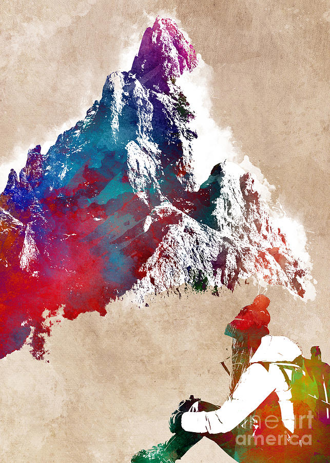 Mountaineer Climbing Sport Art #mountaineer #climbing #sport Digital Art by Justyna Jaszke ...