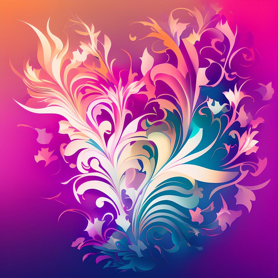 Abstract Floral Design, Generative AI Illustration Digital Art by ...