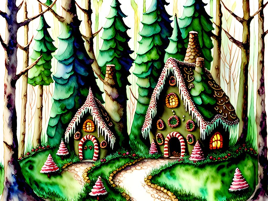 Gingerbread House, Generative AI Illustration Digital Art by Miroslav ...