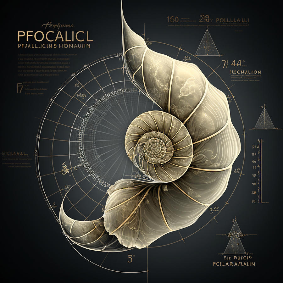 Golden Ratio Exclusive Fibonacci Style Drawing by RAGANA Design - Pixels