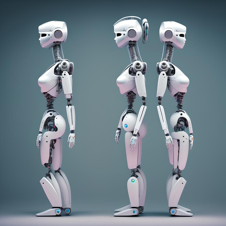 Humanoid Robot, Generative AI Illustration Digital Art by Miroslav Nemecek - Fine Art America
