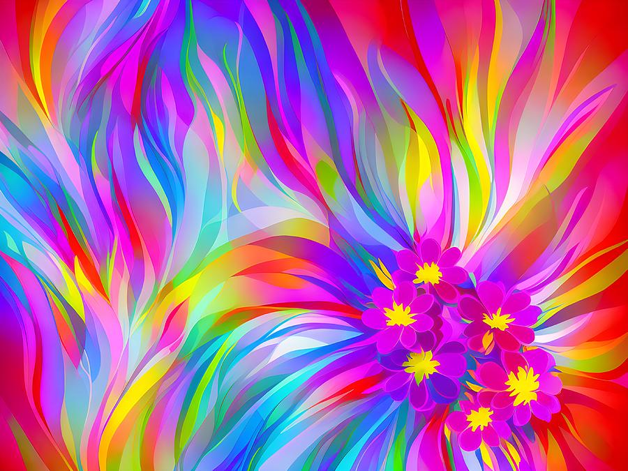 Abstract Floral Design, Generative AI Illustration Digital Art by ...