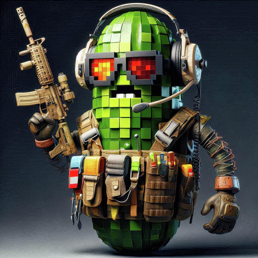 8-Bit Dill on Duty Digital Art by Bill And Linda Tiepelman - Pixels