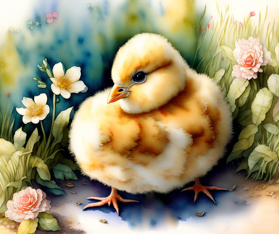 Easter Chickens, Generative AI Illustration Digital Art by Miroslav ...