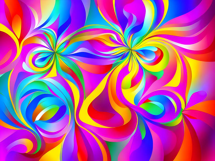 Abstract Floral Design, Generative AI Illustration Digital Art by ...