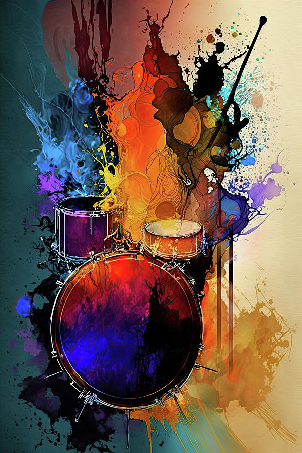 Generative AI illustration of colorful abstract musical passion ...
