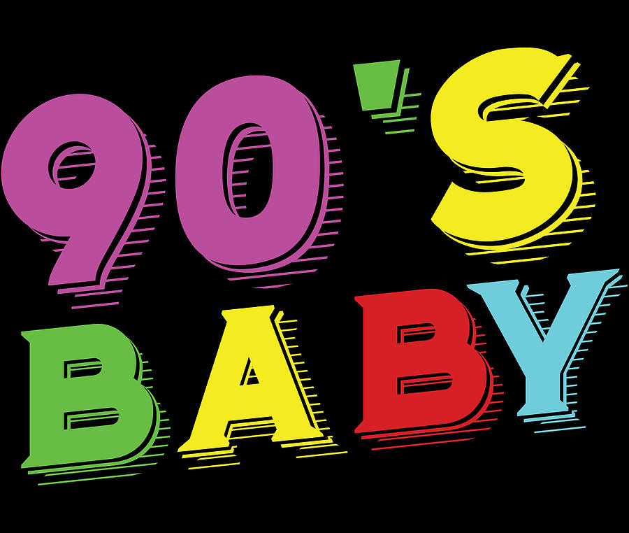 90s Baby Retro Digital Art by Sweet Birdie Studio - Pixels