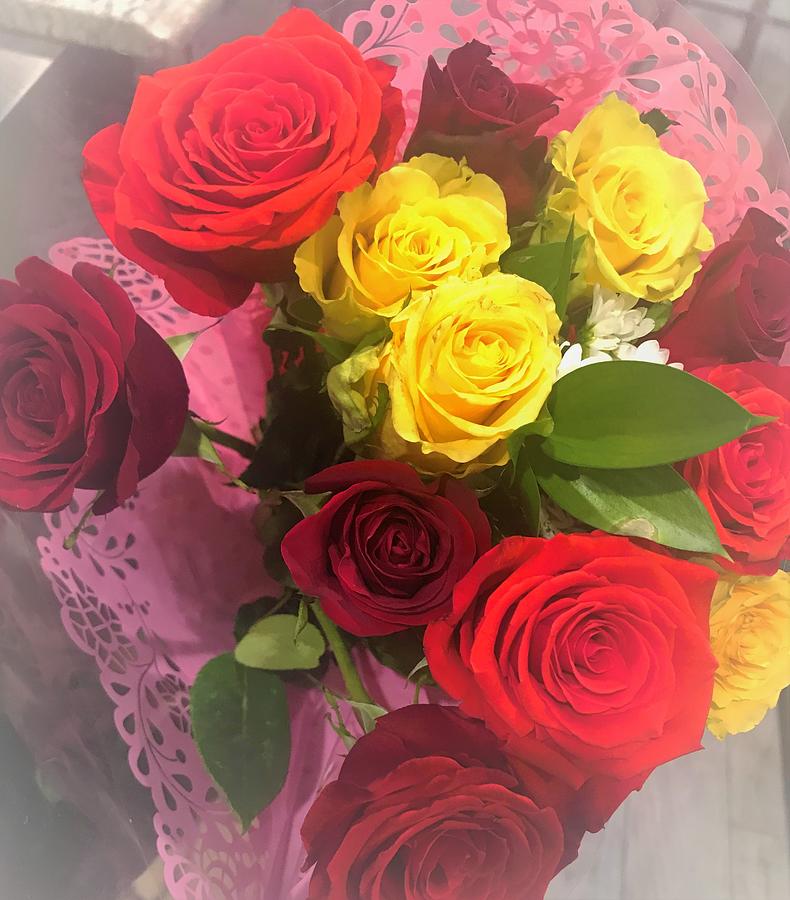 A Colorful Rose Bouquet Photograph by Zana Hamed | Fine Art America