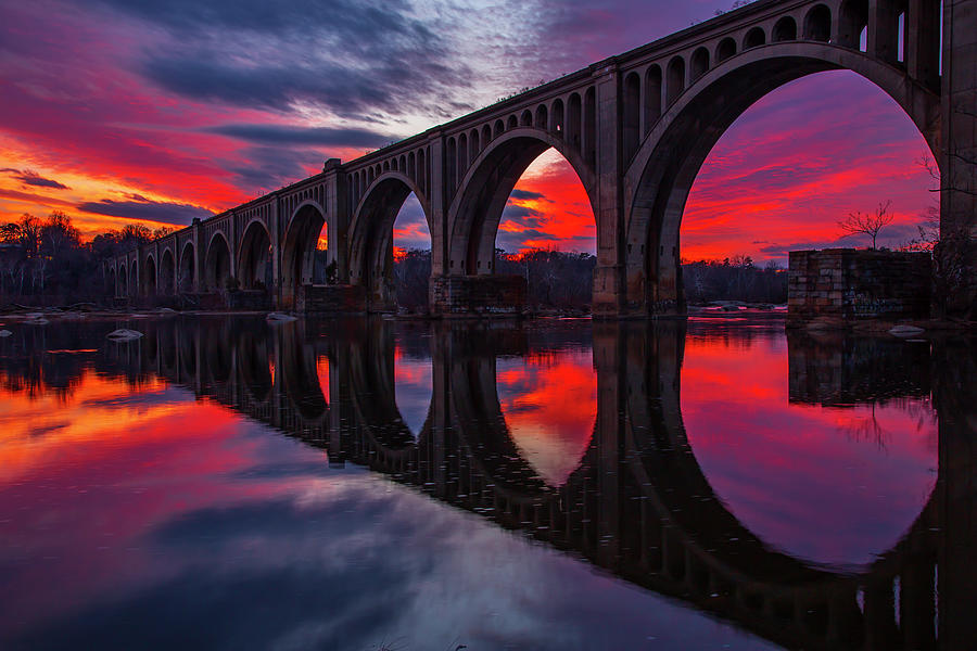 A Colorful Sunset on the James River Photograph by Cliff Middlebrook ...
