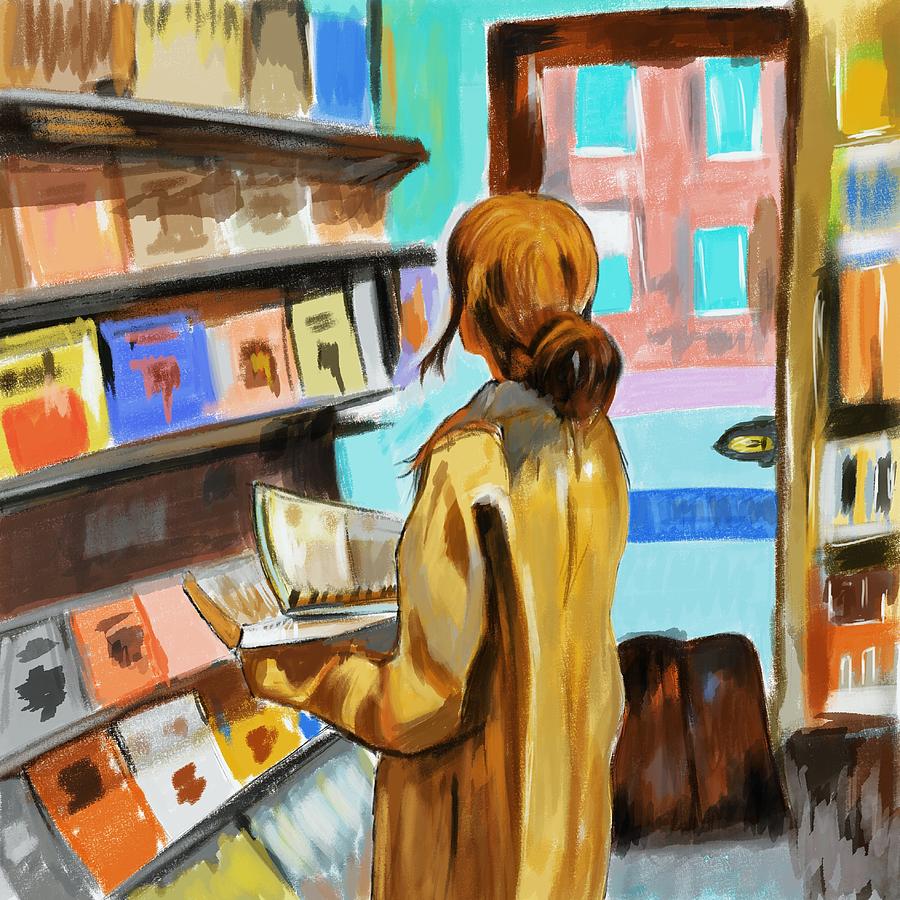 A girl in library Digital Art by Kunal Bali - Pixels