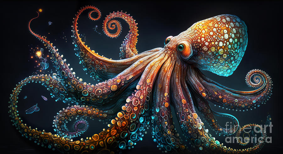 A large colorful octopus Digital Art by Odon Czintos - Fine Art America