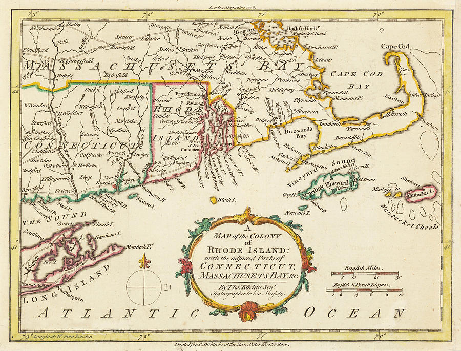 A Map of the Colony of Rhode Island with the adjacent Parts of ...
