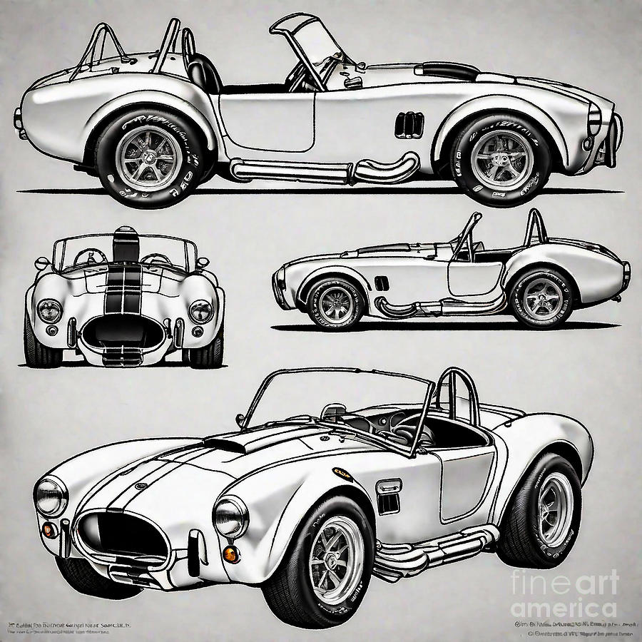 A realistic sketch of car Shelby Cobra Drawing by Clint McLaughlin - Fine Art America