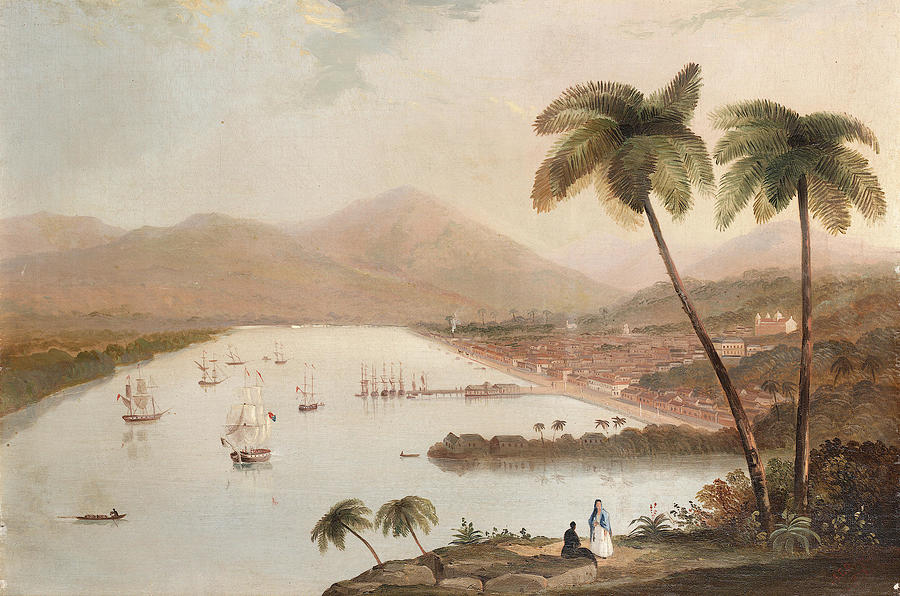 A vessel leaving a coastal inlet Painting by Artistic Panda - Fine Art ...