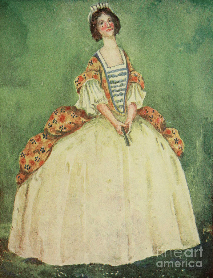 A Woman of the Time of Queen Anne l3 Drawing by Historic Illustrations ...