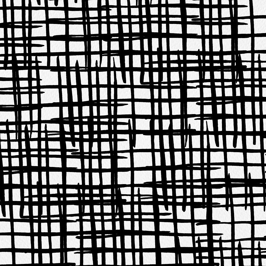 Abstract black grid Painting by Angela Minca - Fine Art America