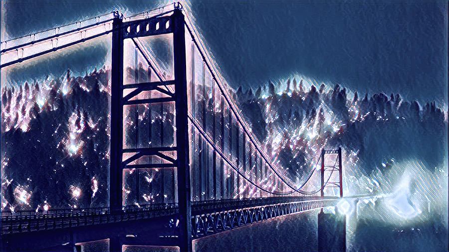 Abstract Blue Bridge Digital Art by Robert Ebert - Fine Art America
