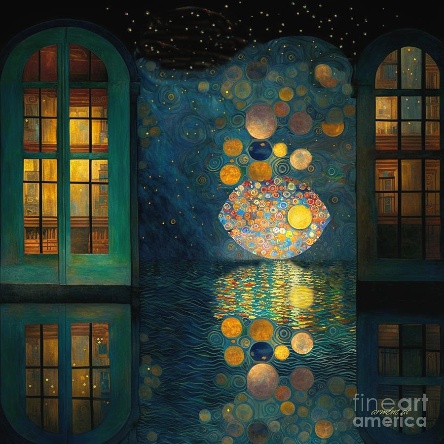 Abstract Buildings on Canal Digital Art by David Arment - Fine Art America