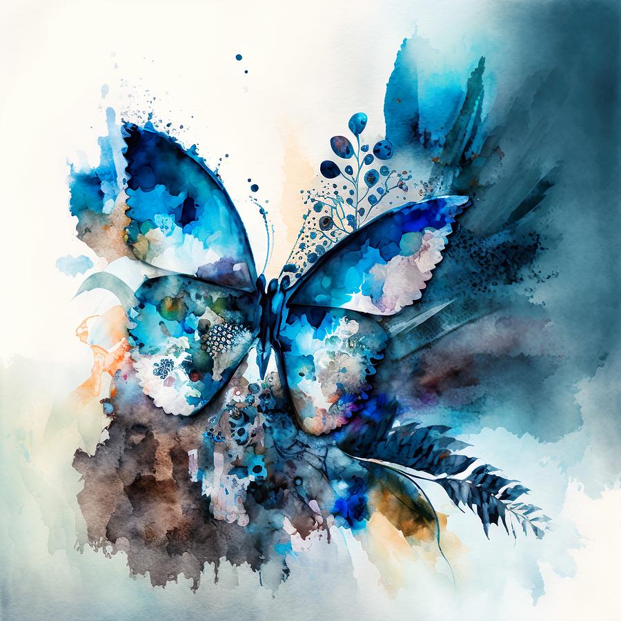 Abstract Butterfly - Blue Morpho Digital Art by Sophie Marnez - Fine ...