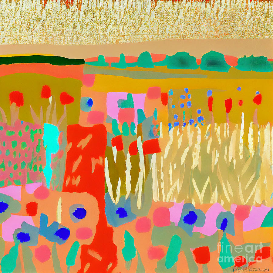 abstract field with flowers color by Asar Studios Digital Art by ...