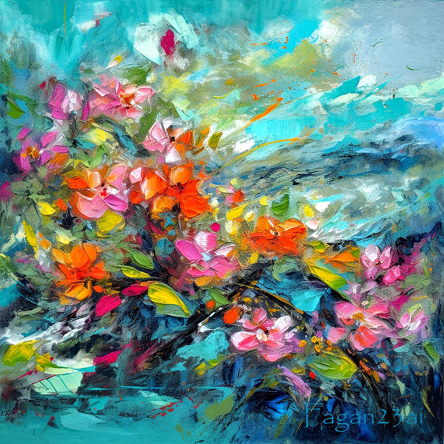 Abstract Floral Blooms Digital Art by Beverly Fagan Gilbertson - Fine ...