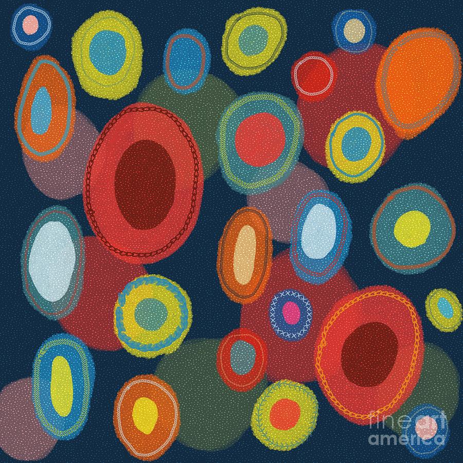 Abstract illustration. pieces of fabric sewn with threads. patches Digital Art by Anastasia ...