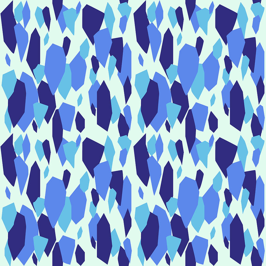 Abstract Mosaic Pattern - Blue Digital Art by Studio Grafiikka - Fine ...