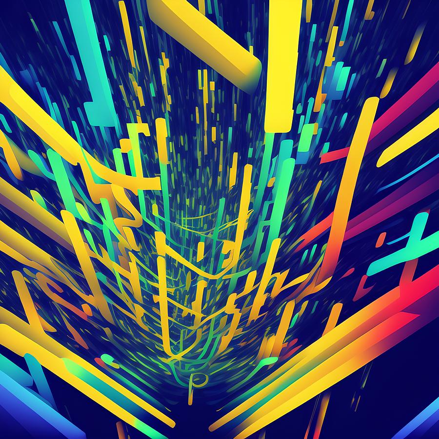 Abstract Technology Visualisation, Generative AI Illustration Digital ...