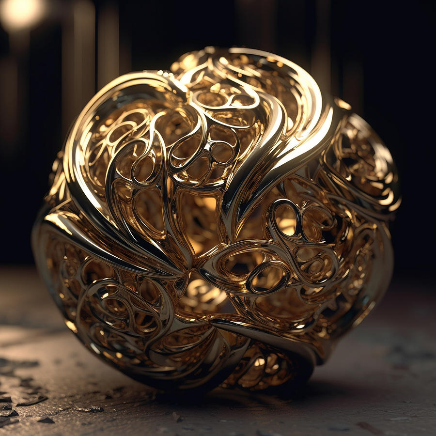 Abstract, Twisted 3D Shape With Intricate Patterns Digital Art by Henry ...