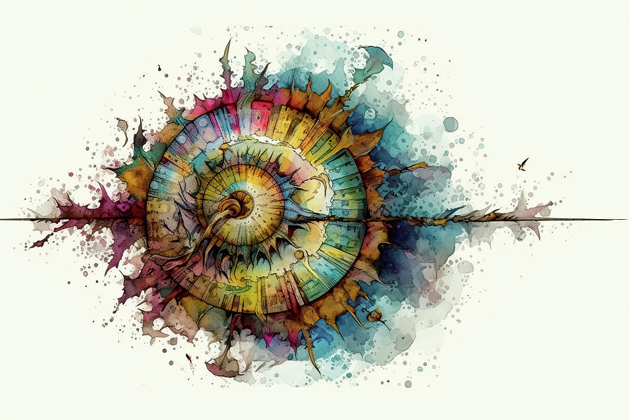 Abstract Watercolor Fibonacci Sequence Digital Art by Erzebet S - Fine ...