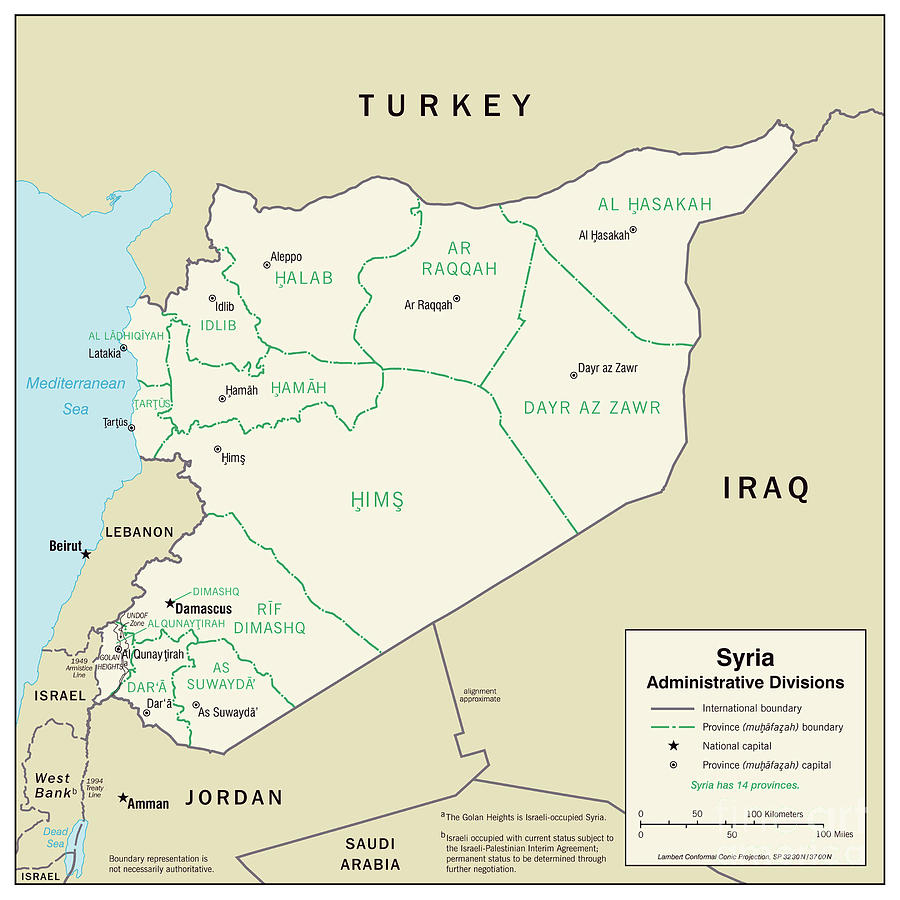 Administrative Map Of Syria, 2007 Drawing by Granger - Fine Art America