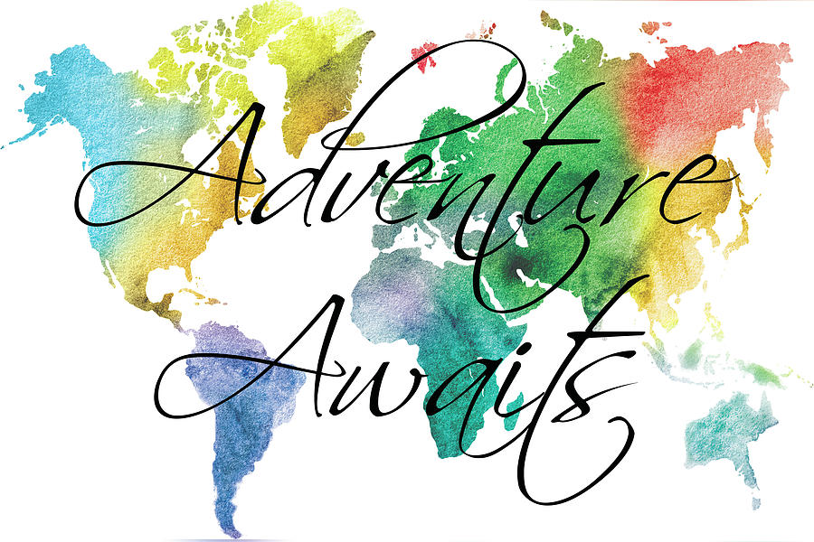Adventure Awaits Color World Map Digital Art by Naomi Heart - Fine Art America