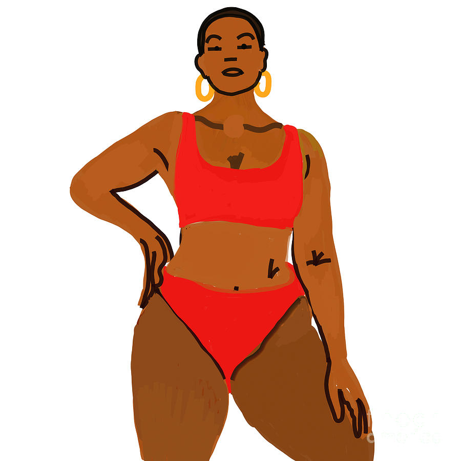 African lady in modelling poses Painting by Kartick Dutta - Pixels