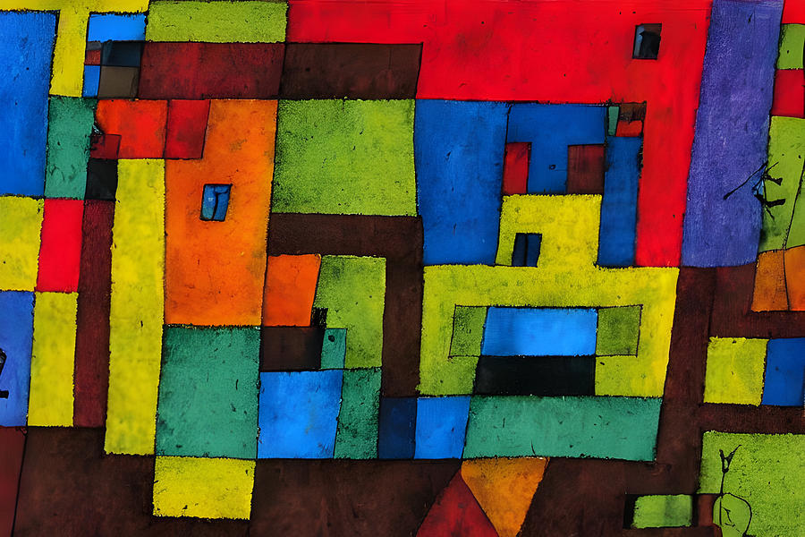 AI art paul klee inspired village 3 Painting by Topartgallery24com ...