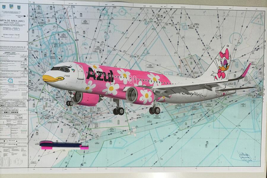 Airbus A320 Especial livery Drawing by Wellington Nogueira - Pixels Merch