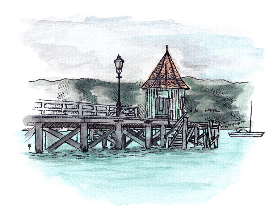 Akaroa Waterfront Painting by Tom Napper | Pixels
