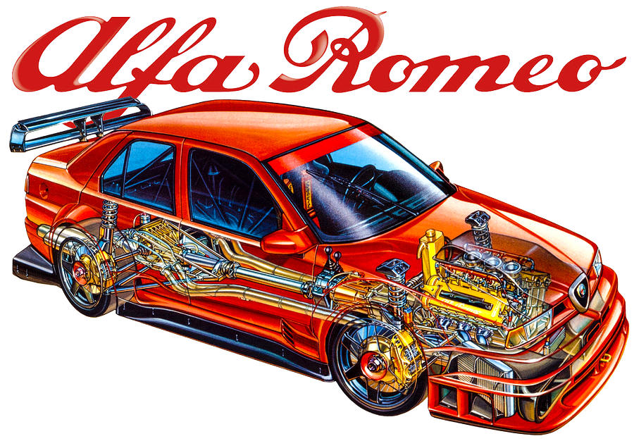 Alfa Romeo 155 2.5 V6ti DTM Drawing by Vladyslav Shapovalenko - Fine ...