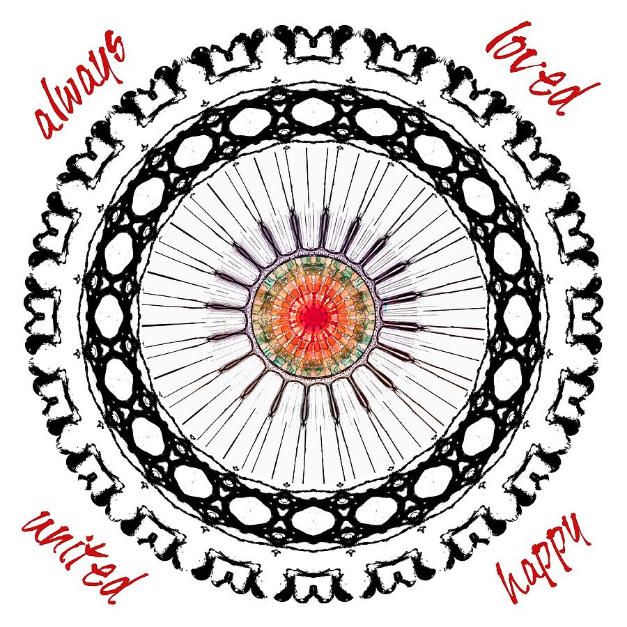 Always Loved Happy United Inspirational Modern Mandala Art Mixed Media ...