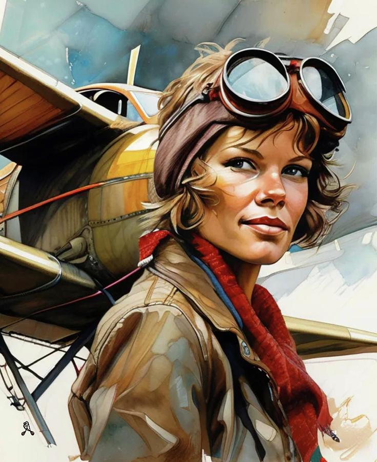 Amelia Earhart Digital Art by Amanda Poe - Fine Art America