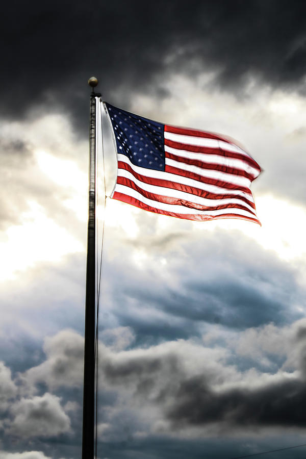 American Flag Against Dramatic Skies Photograph By Windy Craig Fine Art America