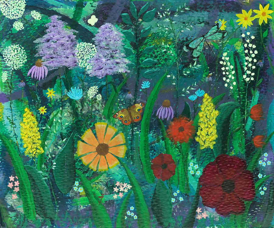 Among The Wild Flowers cute Painting by Lee Jasmine - Fine Art America