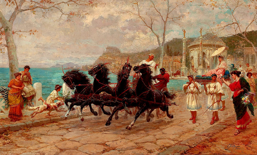 An Ancient Roman Parade Painting by Ettore Forti - Pixels